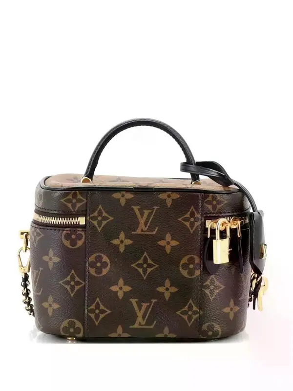 LOUIS VUITTON Vanity Handbag Reverse Monogram Canvas Pm Satchel - Brown