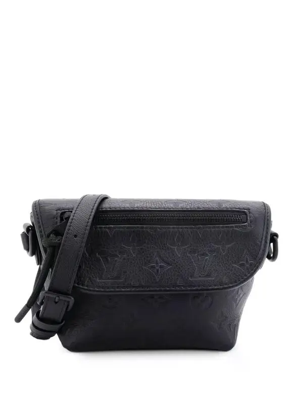 LOUIS VUITTON Pulse Wearable Wallet Monogram Shadow Leather Belt Bag - Black