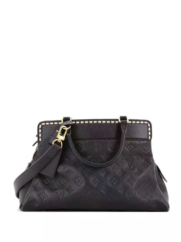 LOUIS VUITTON Vosges Handbag Whipstitch Monogram Empreinte Leather Mm Satchel - Black