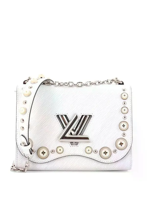 LOUIS VUITTON Bubbles Twist Handbag Embellished Epi Leather Mm Shoulder Bag - White