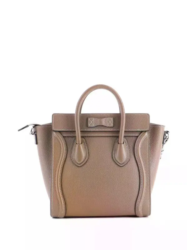 Celine Luggage Bag Grainy Leather Nano Crossbody Bag - Brown