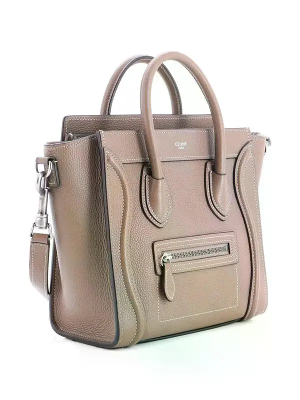 Celine Luggage Bag Grainy Leather Nano Crossbody Bag - Brown
