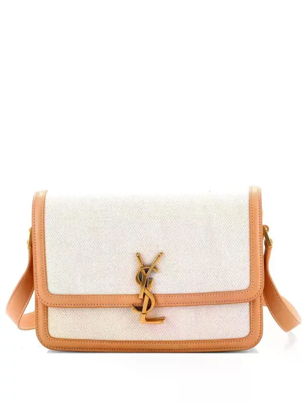 Saint Laurent Solferino Medium Shoulder Bag Canvas - Neutrals