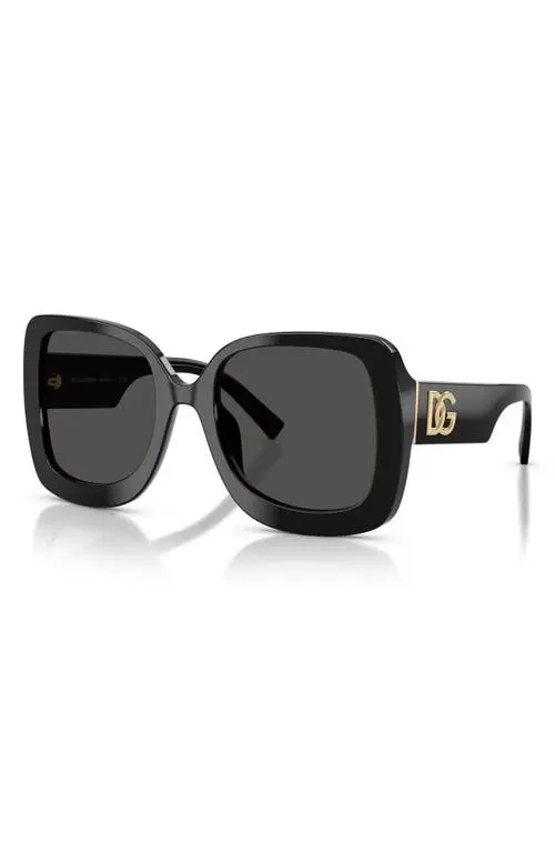Dolce & Gabbana 55mm Square Sunglasses - Black/dark Grey