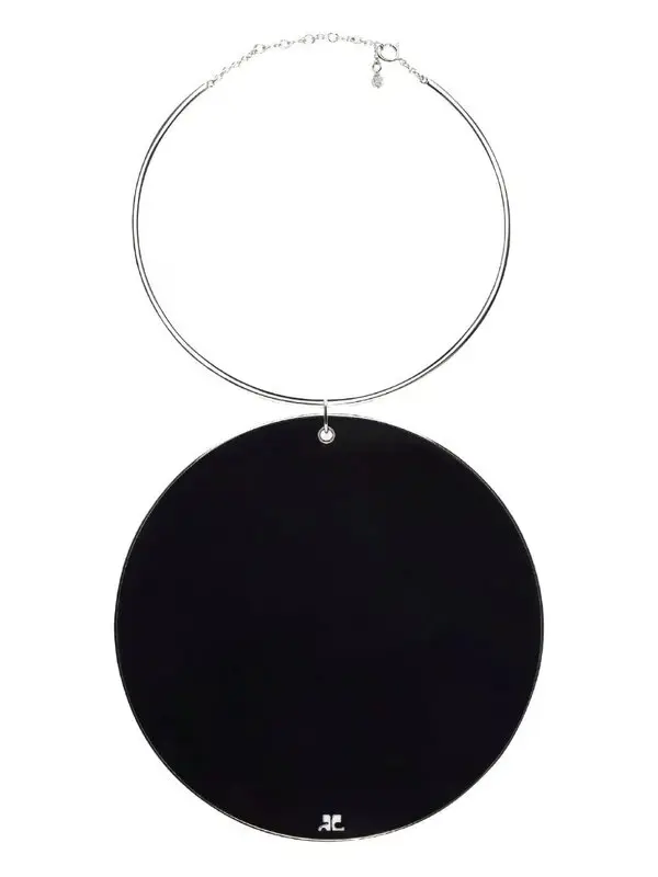 COURREGES Circular-disc Collar Necklace - Black