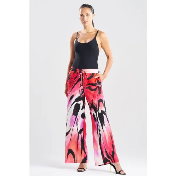 Natori Butterfly Linen Blend Pants