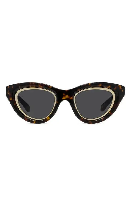 Loewe Anagram 53mm Cat Eye Sunglasses - Dark Havana/smoke
