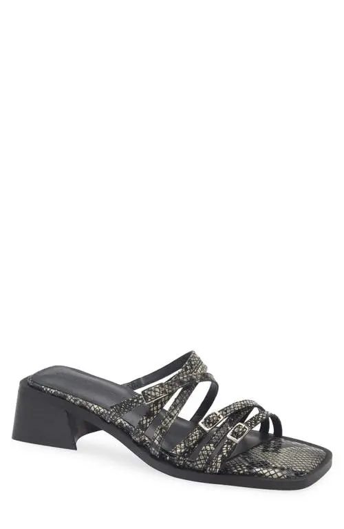 JUSTINE CLENQUET Andie Python Embossed Sandal - Beige Python