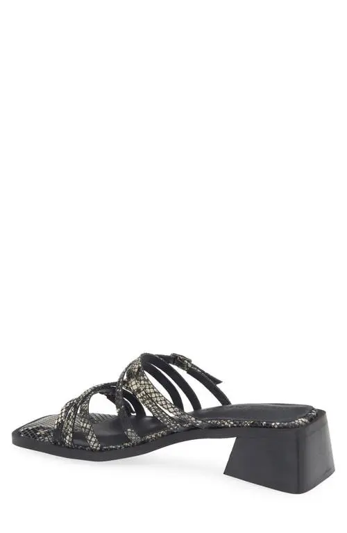JUSTINE CLENQUET Andie Python Embossed Sandal - Beige Python