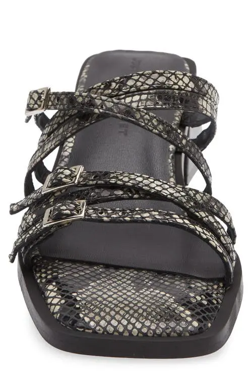 JUSTINE CLENQUET Andie Python Embossed Sandal - Beige Python
