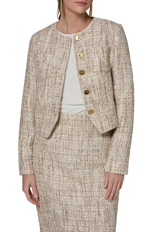 Donna Karan New York Sequin Tweed Blazer