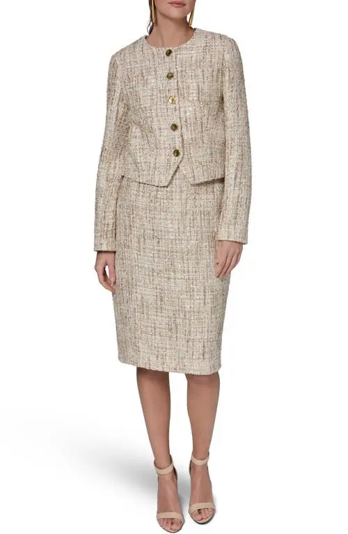 Donna Karan New York Sequin Tweed Blazer