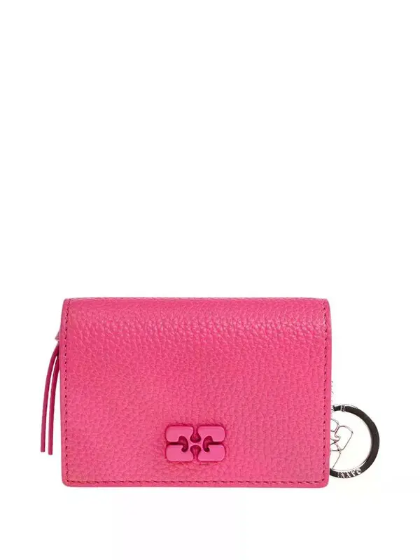 GANNI Textured Logo Keyring - Pink