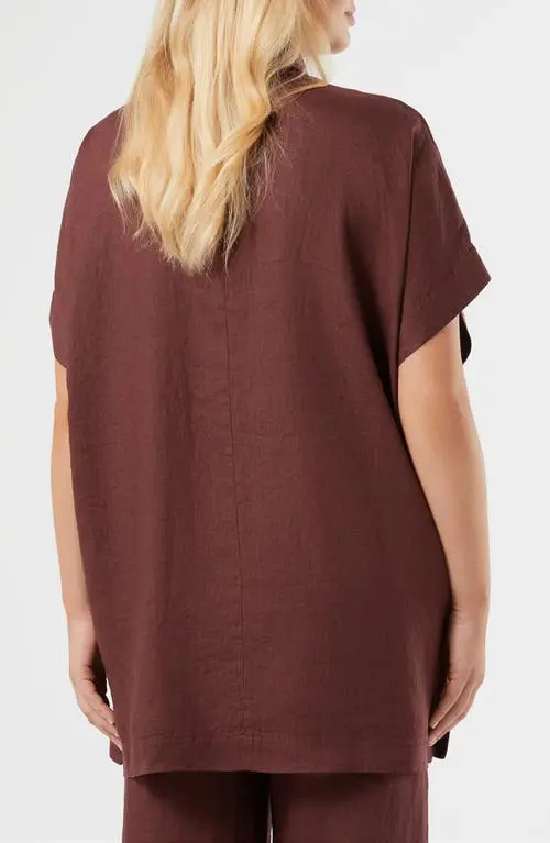 Marina Rinaldi Linen Canvas Button-up Tunic