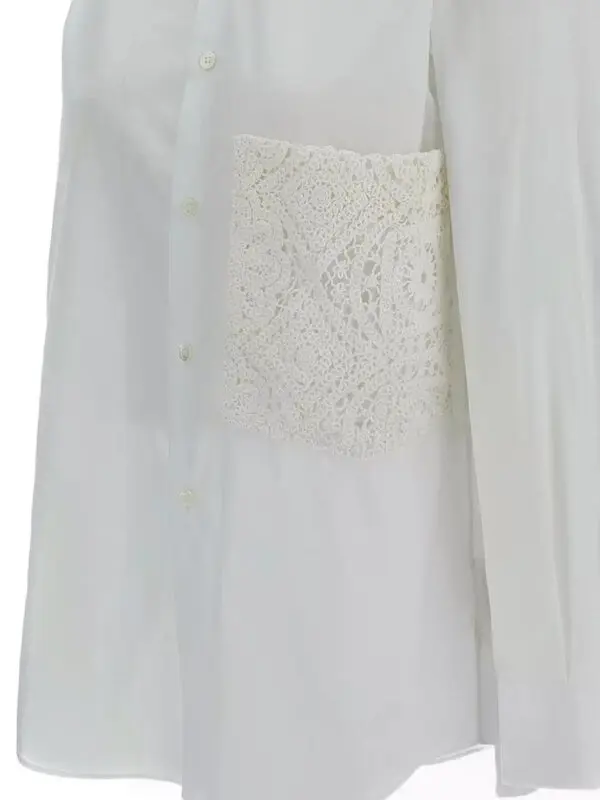 Comme Des Garçons Lace-detail Shirt - White
