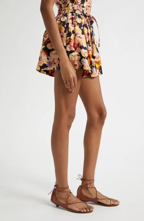 Ulla Johnson Rowan Floral Cotton Shorts - Night Bloom