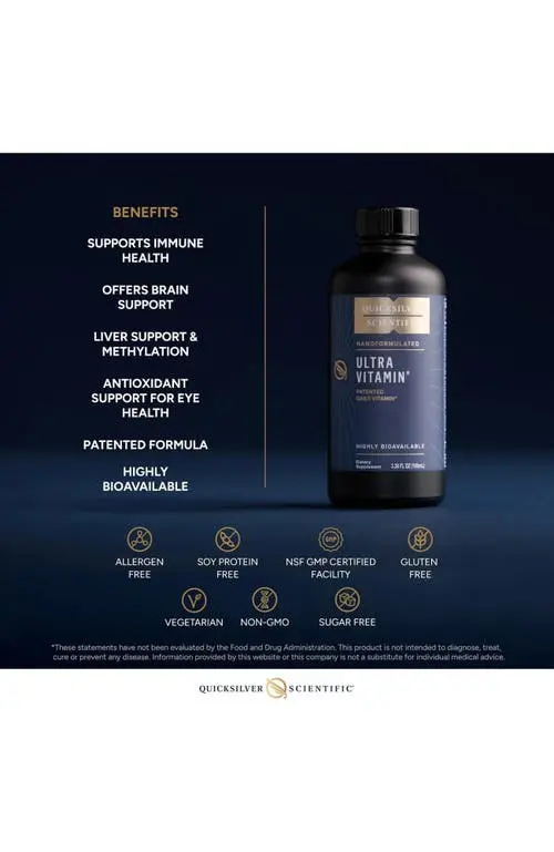 QUICKSILVER SCIENTIFIC Liposomal Ultra Vitamin Liquid Multivitamin With Antioxidant Support