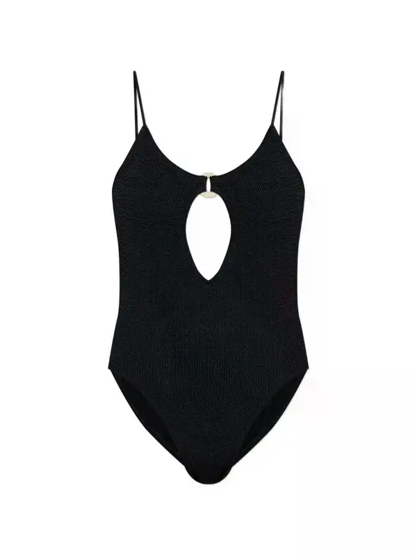 Bond Eye Ring Detail One-piece Swimsuit - Black