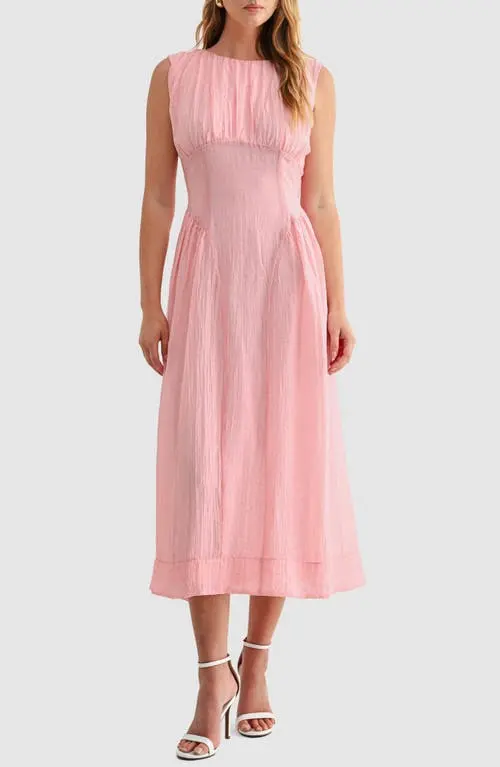 QUINCY MAE Crinkle Sleeveless Dress - Blush