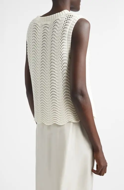 Loulou De Saison Vittoria Open Knit Sleeveless Sweater
