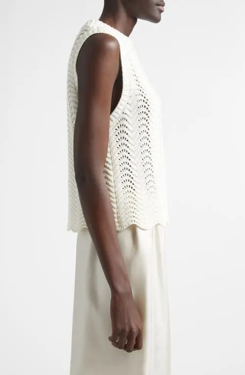 Loulou De Saison Vittoria Open Knit Sleeveless Sweater