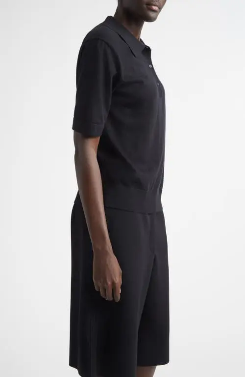 Loulou De Saison Migo Short Sleeve Cashmere Polo Sweater