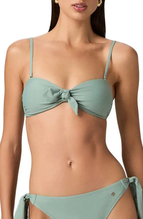 Paige Libby Tie Front Bandeau Bikini Top - Surf