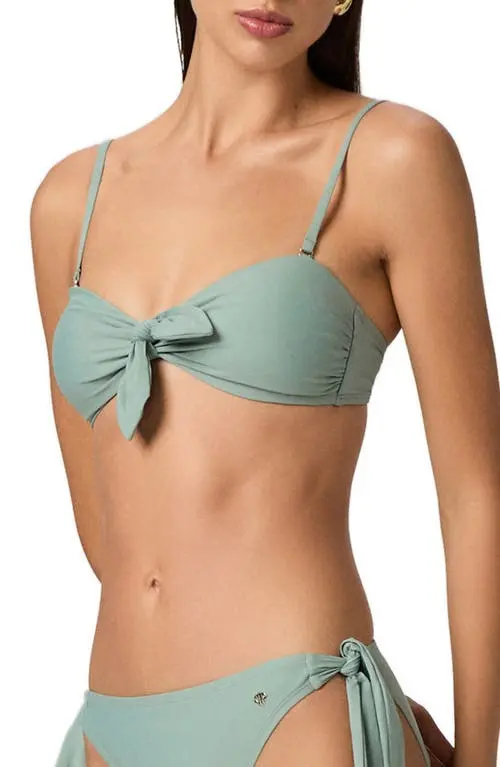 Paige Libby Tie Front Bandeau Bikini Top - Surf