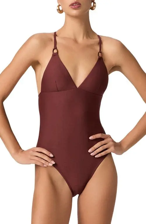 Paige Daisy Tie-back One-piece Swimsuit - Burnt Sienna