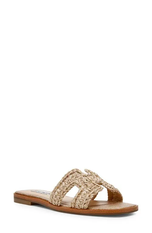 Steve Madden Hadyn Woven Strap Slide Sandal - Raffia