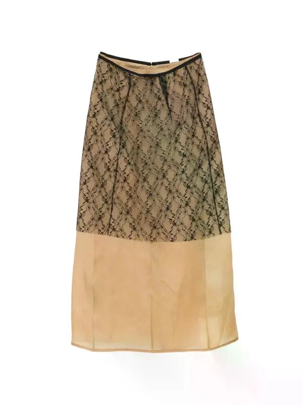 YEAREAST Lace-panel Midi Skirt