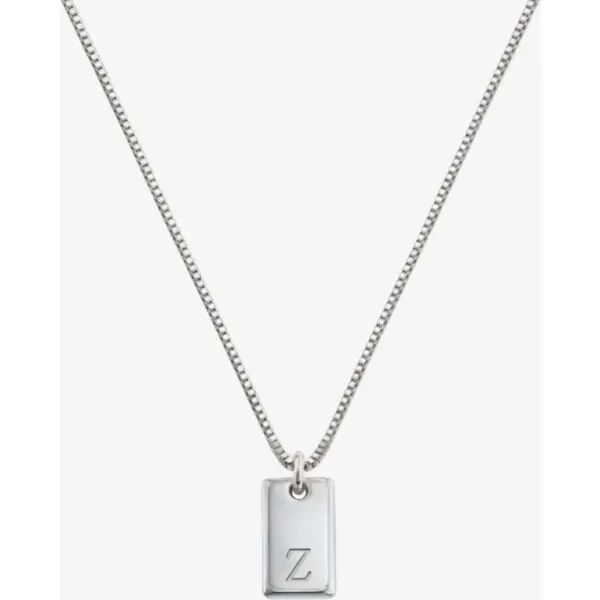 OAK & LUNA Willow Initial Tag Necklace - Letter Z