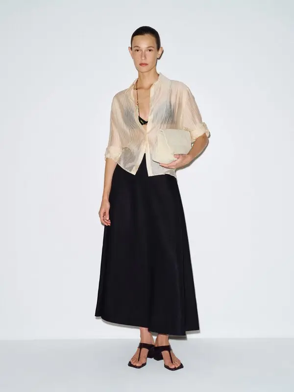 REFORMATION Peony Linen Maxi Skirt