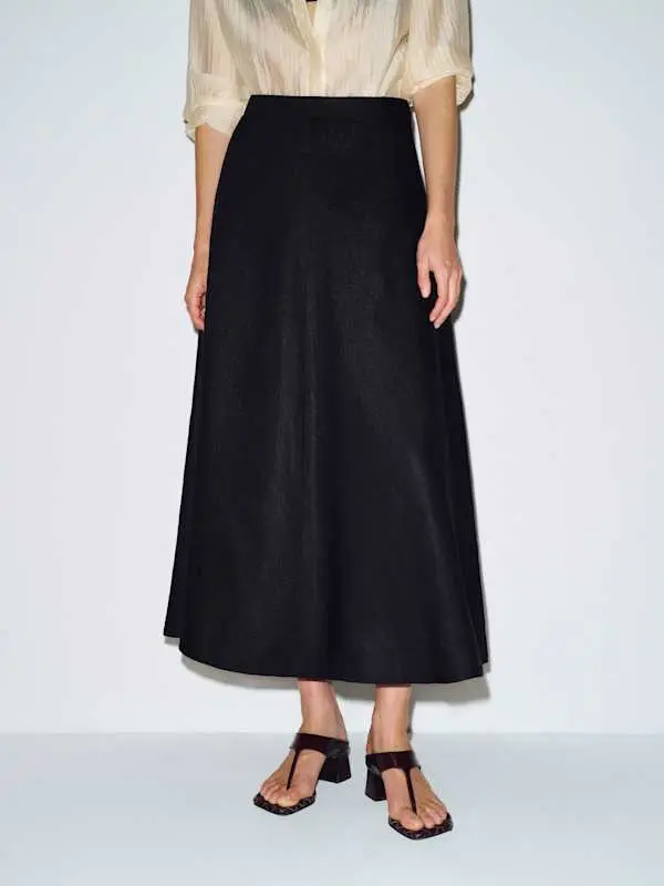 REFORMATION Peony Linen Maxi Skirt