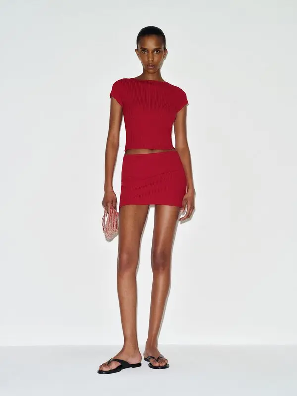 REFORMATION Layla Knit Two Piece - Red