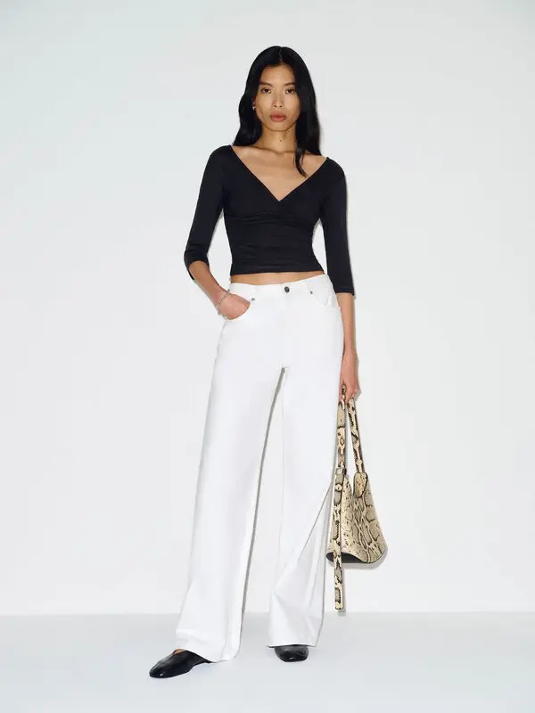 REFORMATION Aylani Knit Top - Black