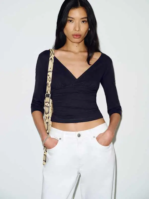 REFORMATION Aylani Knit Top - Black