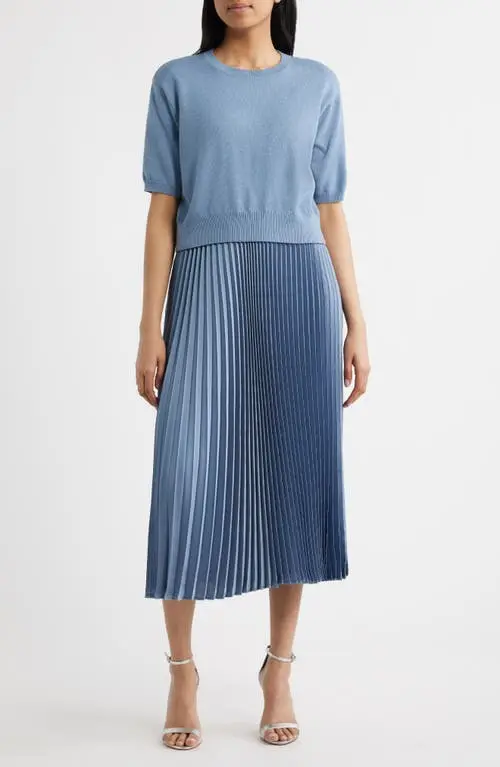 CECE DUPRAZ Sweater And Pleated Skirt Two-piece Set - Shadow