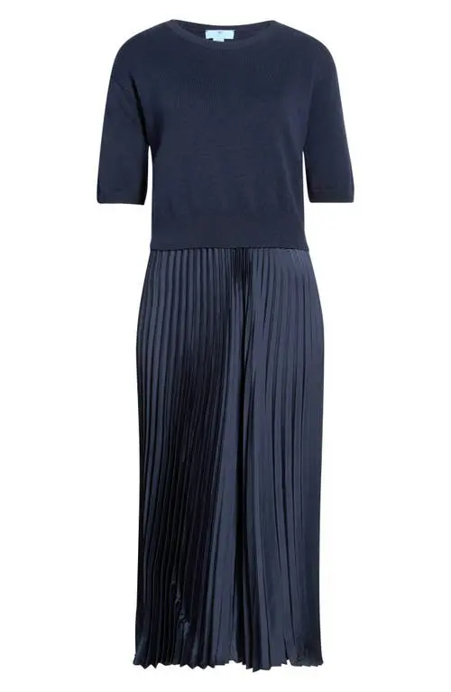 CECE DUPRAZ Sweater And Pleated Skirt Two-piece Set - Twilight Blue