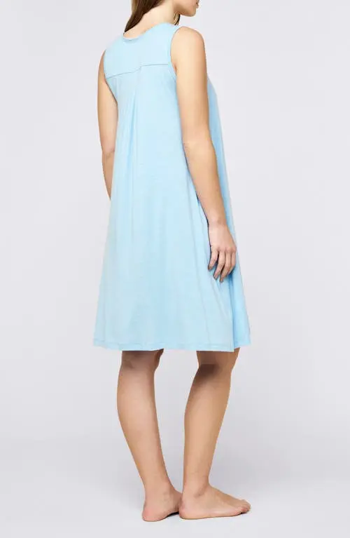 PAPINELLE Kate Pleated Stretch Modal Nightgown - Blue Bell