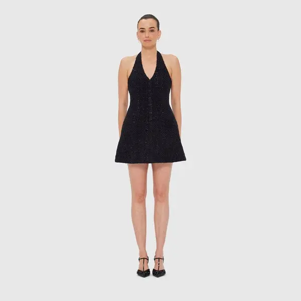 LEO LIN Jessie Halterneck Mini Dress - Ebony