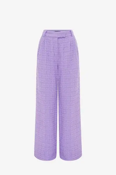 LEO LIN Elisha Tweed Wide Leg Pants