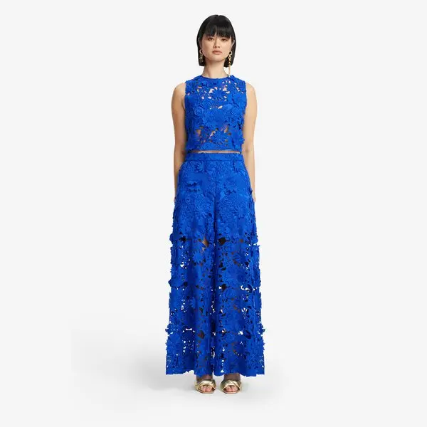 LEO LIN Iris Lace Top - Lapis