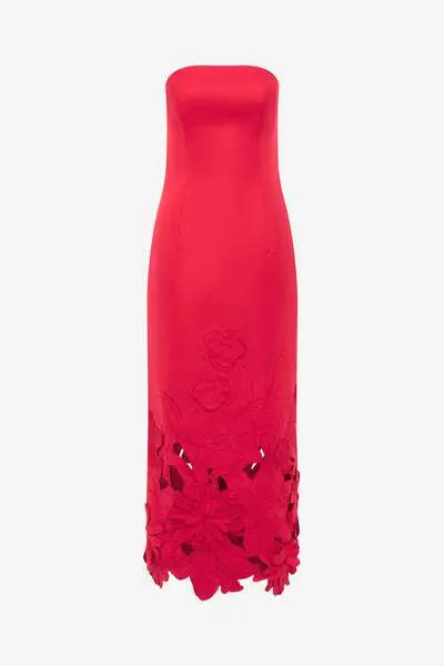 LEO LIN Rayna Appliqué Bustier Maxi Dress - Rosa