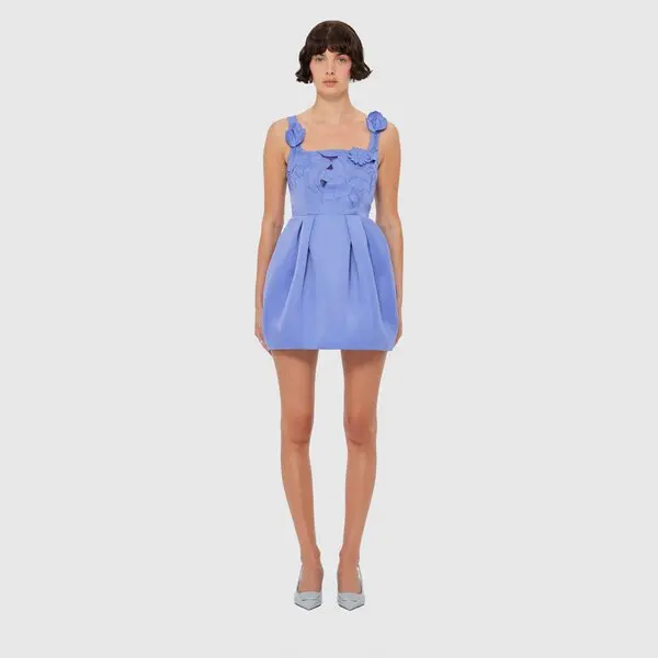 LEO LIN Piper Appliqué Bell Shape Mini Dress - Moonlight