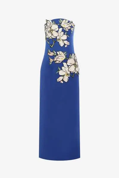LEO LIN Ava Appliqué Floral Bustier Maxi Dress - Midnight