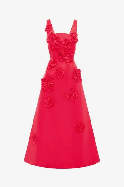 LEO LIN Rianne Floral Appliqué Maxi Dress - Rosa