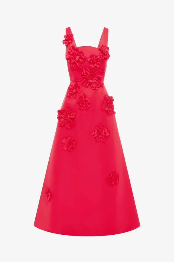 LEO LIN SHOPIFY Rianne Floral Appliqué Maxi Dress - Rosa