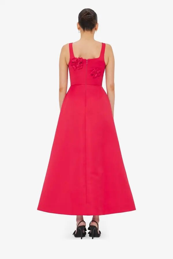 LEO LIN SHOPIFY Rianne Floral Appliqué Maxi Dress - Rosa