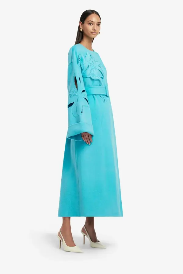 LEO LIN SHOPIFY Celestine Appliqué Wool Coat